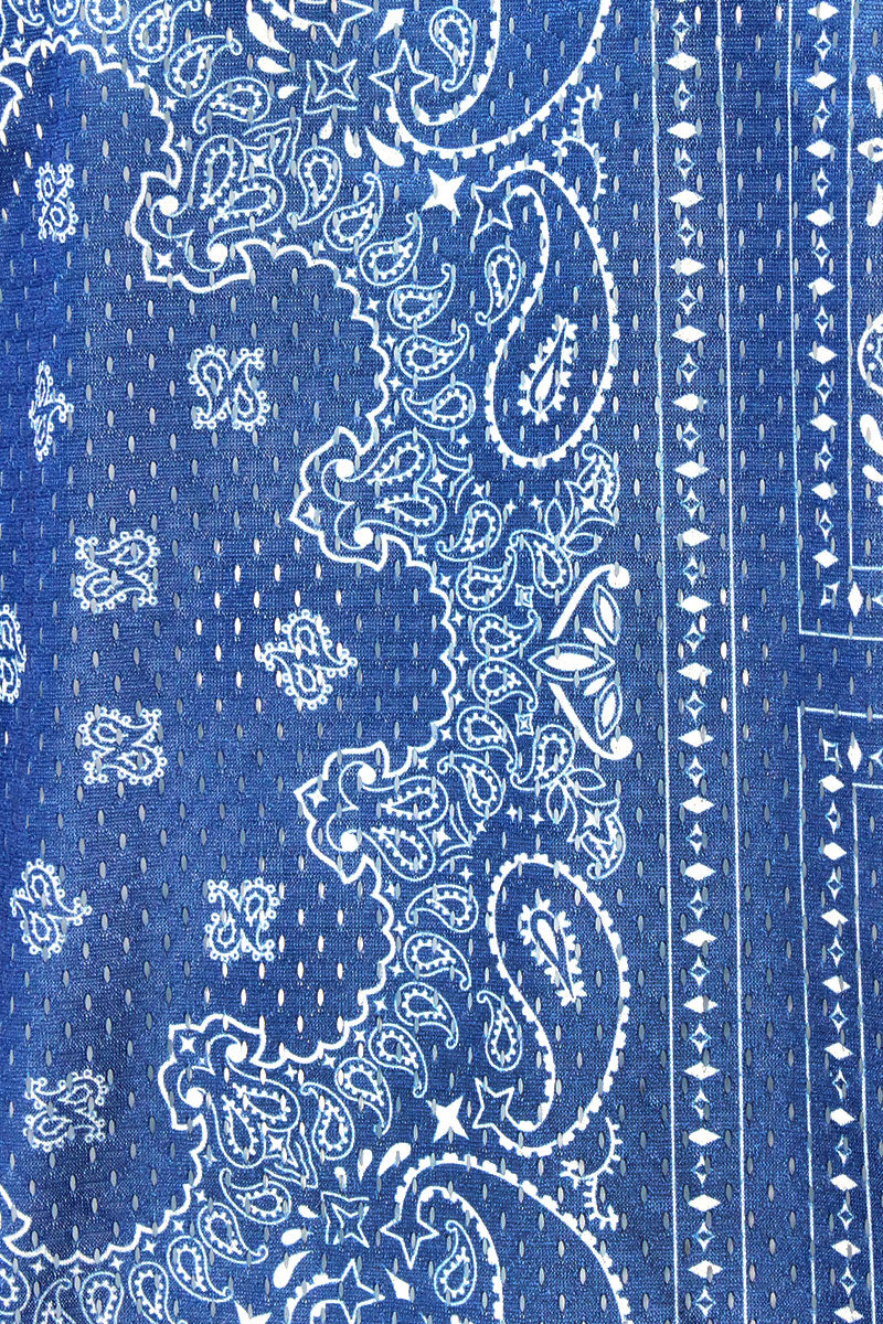 Blue Bandana Pattern 100% Western Design Cotton Paisley Bandana, Blue